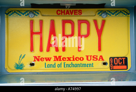Vanity License Plate New Mexico Stock Photo - Alamy