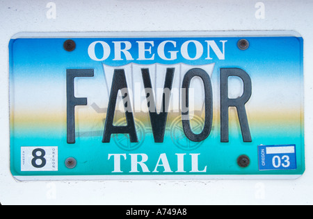 Vanity License Plate Oregon Stock Photo - Alamy