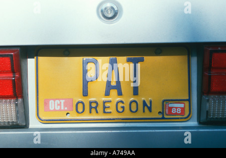 Vanity License Plate Oregon Stock Photo - Alamy