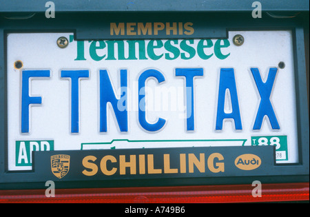 Vanity License Plate Tennessee Stock Photo - Alamy