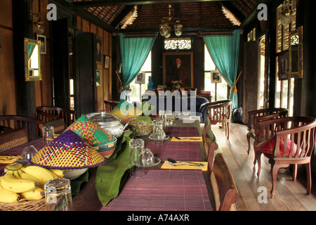 Traditional Malay house in Terengganu, Malaysia. The roof is made of ...