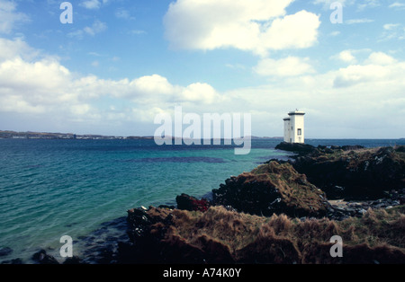 Port Ellen Light House near Carraig Fhada at Kilnaughton Bay, Islay ...