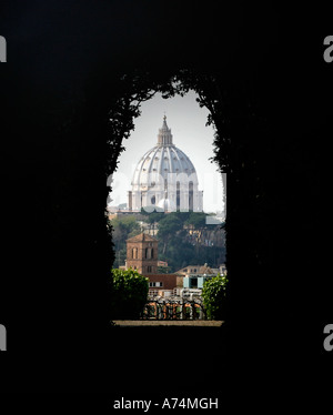 View through keyhole of maltese knights portal with saint peters ...