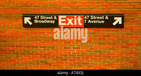 Street Signs, 47th Street and Broadway, Times Square at Night, NYC ...