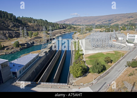 View of Roxburgh Dam the earliest hydroelectric dam Clutha River South ...