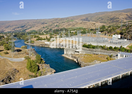 View of Roxburgh Dam the earliest hydroelectric dam Clutha River South ...