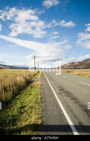 State Highway 8 running through the MacKenzie Basin between Omarama and ...