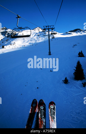 View of a ski slope at Val-Cenis, France Stock Photo - Alamy