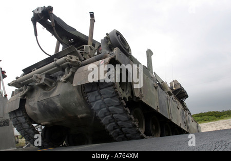 An M88A2 Hercules Armored Recovery Vehicle and M1A1 Abrams Main Battle ...