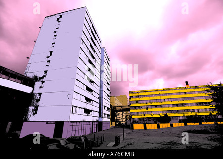Horizontal wide angle of the Ferrier Estate in Kidbrooke Park on a ...