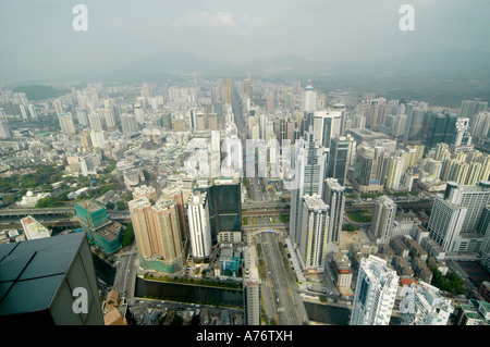 Aerial view of the Shun Hing Square Building, tallest, also known as ...