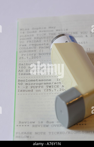 Becotide preventer Asthma inhaler Stock Photo - Alamy