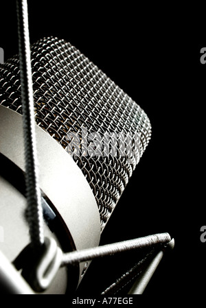 Extreme close-up of microphone Stock Photo - Alamy