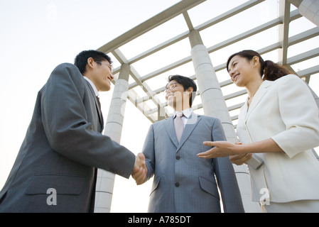 Business executives being introduced, low angle view Stock Photo - Alamy