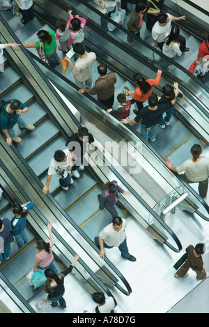 High Angle View of Descending Escalator Stock Photo - Alamy