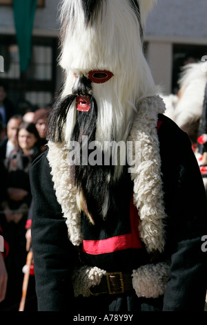 Traditional Kukeri in costume at the Festival of the Masquerade Games ...
