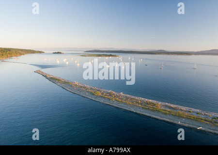 Aerial photograph of Sidney Spit on Sidney Island in Gulf Islands ...