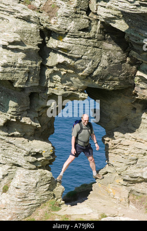 Footpath to The Natural Rock Arch (Ladies' Window) 'Hole' near Trevalga ...