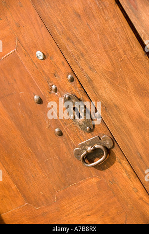 close up of metal lock on wooden country gate Stock Photo - Alamy