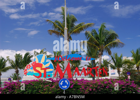 Welcome Sign St. Martin Maarten Caribbean Island Netherland Antilles ...