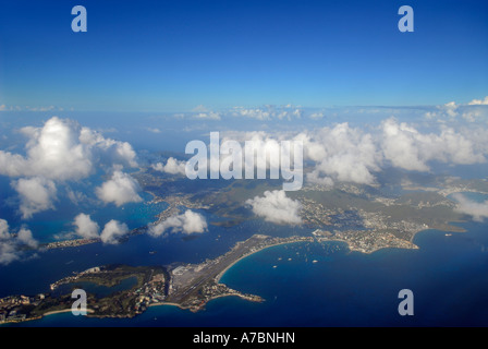 Aerial view of the Simpson Bay Bridge in St Maarten Netherlands ...