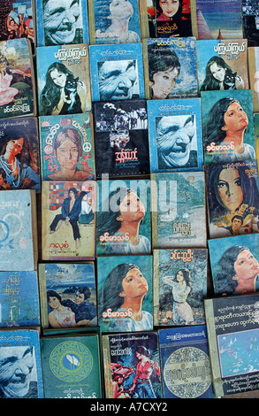 Selection of Burmese literature being sold at market Burma Myanmar ...