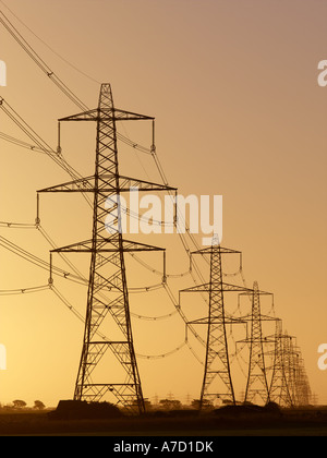 Electricity Pylons Near Dungeness Stock Photo - Alamy