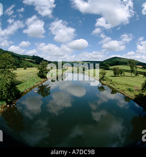 The clouds reflections in a river Stock Photo - Alamy