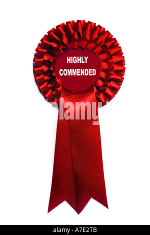 Highly Commended red rosette Stock Photo - Alamy