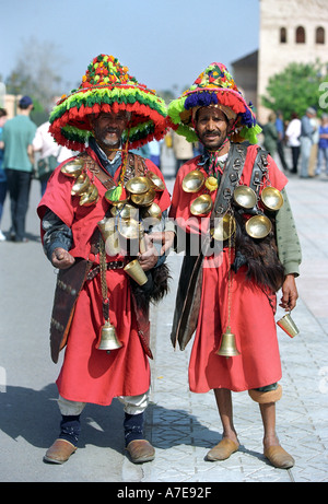 Marrakesh, Morocco. Two Water Sellers (Guerrab) in the Place Jemaa El ...