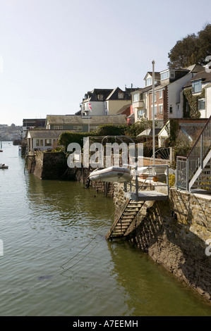 Waterside houses Fowey Riverside property Stock Photo - Alamy