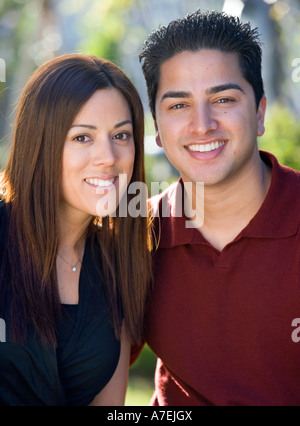 Outdoor portrait of bi-racial couple Stock Photo - Alamy