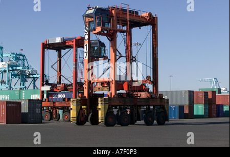 Straddle carriers operate in the Port of Newark Container Terminal in ...