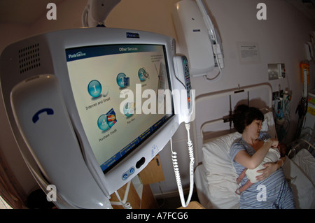 Patientline system installed in some NHS hospitals in Britain UK Stock ...