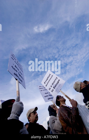 Muslim protester at Danish Cartoon in Jyllands Posten meeting at ...