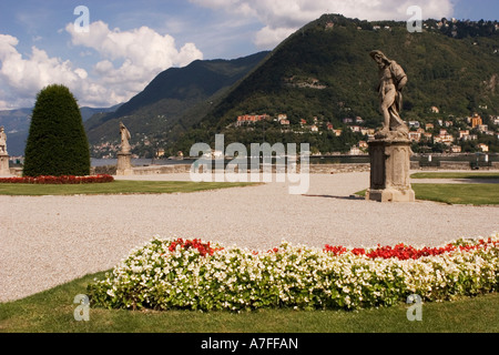 the gardens of Villa Olmo by the Lake of Como - Lombardy - Italy Stock ...