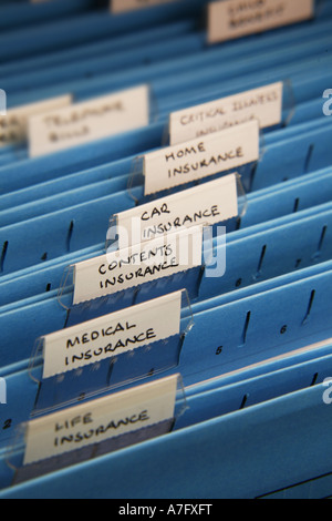 Filing cabinet tabs Stock Photo - Alamy