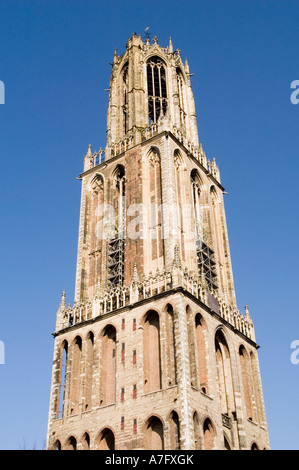 Gothic Domtoren or Dome Church Tower with blue sky background in ...