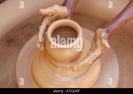 Pottery, The traditional Indian kumbhar ( potter ) Earthen Clay pot ...