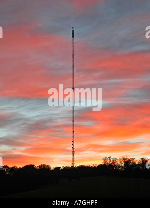 TV Mast at Hints at night Stock Photo - Alamy