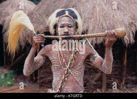 Kikuyu tribe man in traditional clothing, Laikipia, Nyahururu, Kenya ...