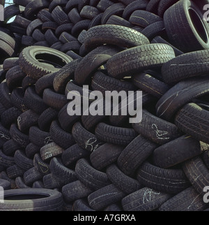 Used tyres at collecting point Stock Photo - Alamy