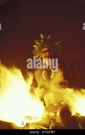 Fire dancer at traditional Hawaiian luau Stock Photo - Alamy