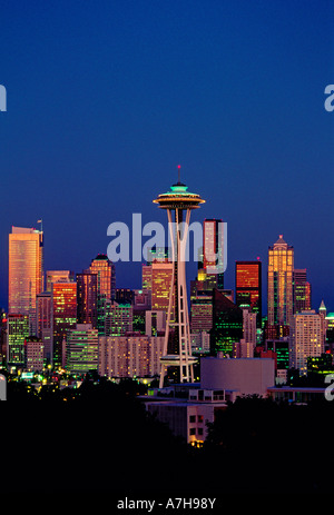 Space Needle observation deck and revolving restaurant; Seattle ...