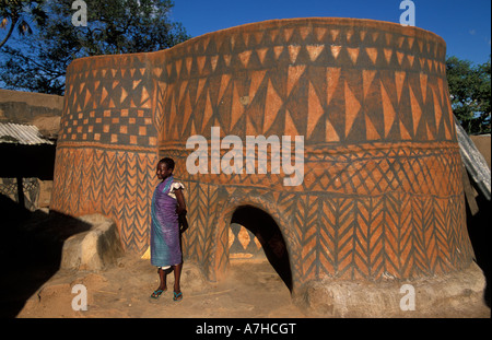 Palace of Paga Pio, the paramount chief of Paga, painted in the ...