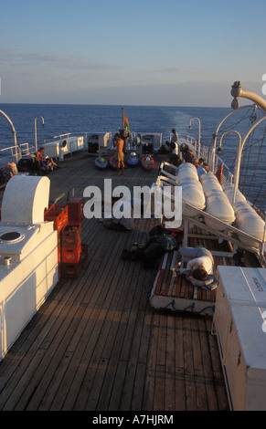 deck of the the MV Ilala lake ferry, Lake Malawi, Malawi Stock Photo ...