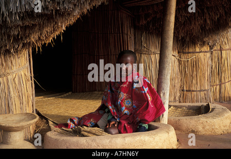 The King's Palace, the traditional ancient palace of the Mwami, is now ...