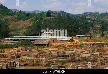 Traditional brick making site, Rwanda Stock Photo - Alamy