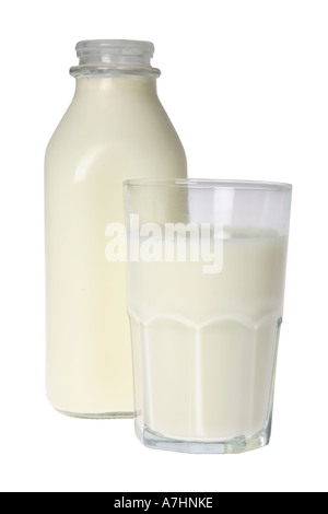 Glass of fresh milk isolated on blue background Stock Photo - Alamy