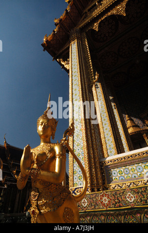 Gold statue Apsonsi half woman half lion Wat Phra Kaew temple Temple of ...